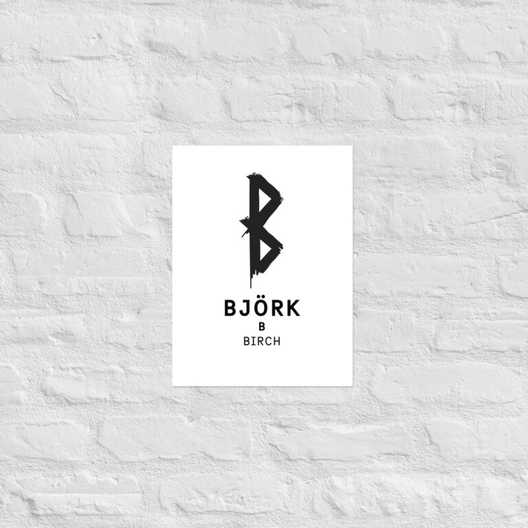Poster – Björk – Younger Futhark Runes – Nordic Perspective Shop