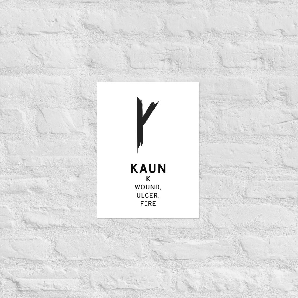 Poster – Kaun – Younger Futhark Runes – Nordic Perspective Shop