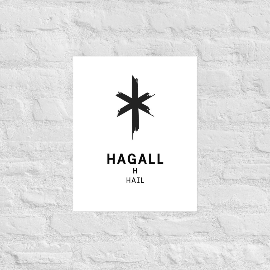 Poster – Hagall – Younger Futhark Runes – Nordic Perspective Shop