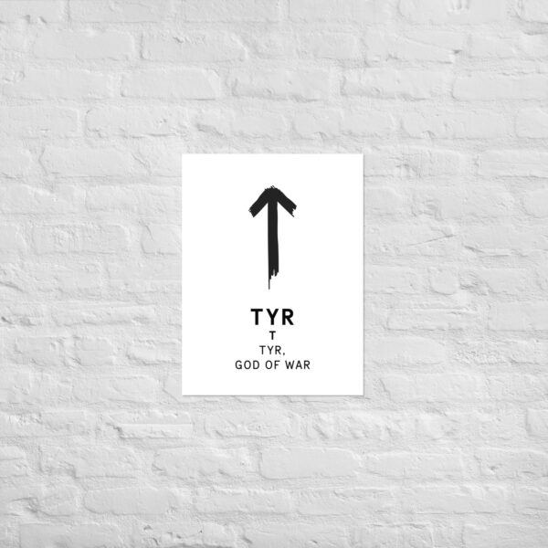 Poster – Tyr – Younger Futhark Runes – Nordic Perspective Shop