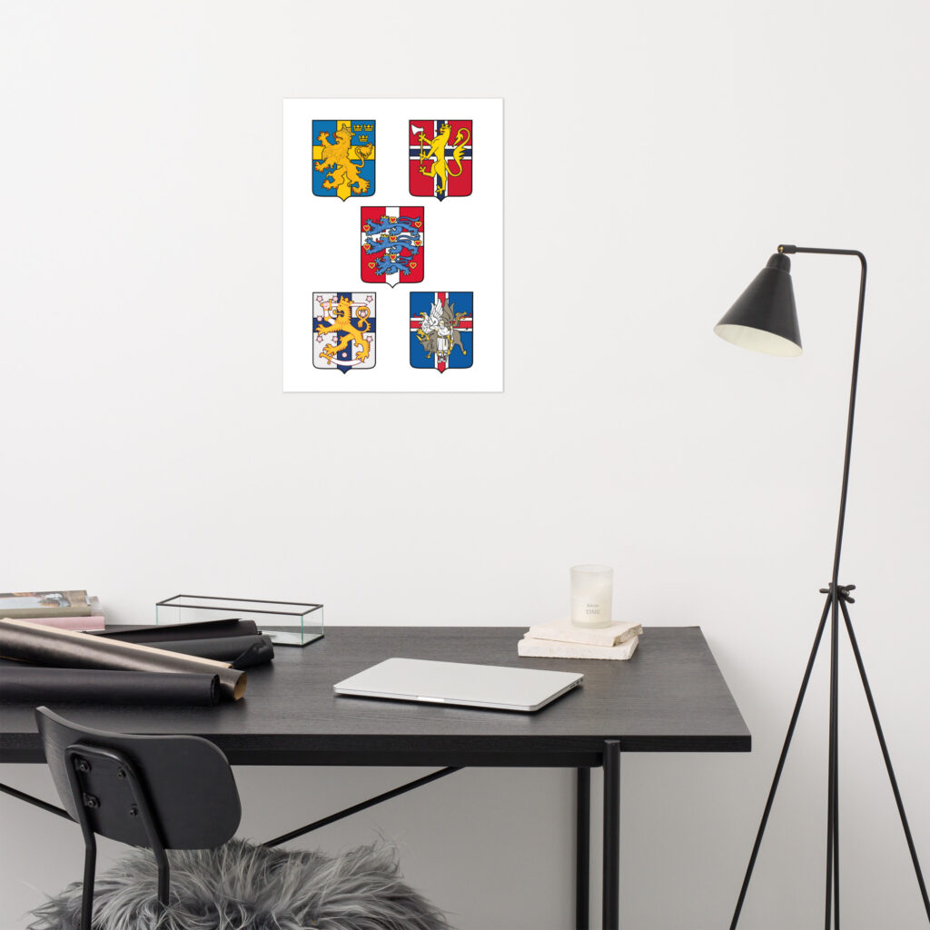 Poster – Nordic Crests – 3 Rows – Nordic Perspective Shop