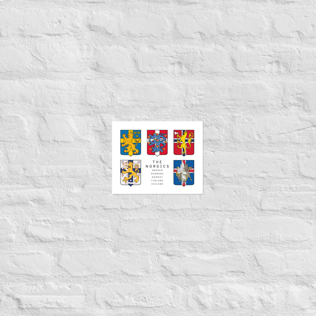 Poster – Nordic Crests – Horizontal 2 Rows – Nordic Perspective Shop
