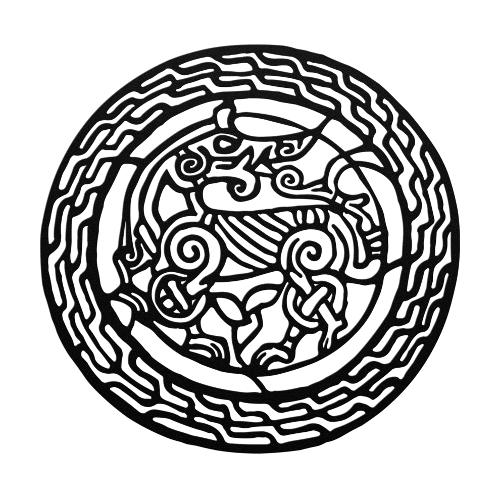 Viking Wolf Metal Wall Art Fenrir – Viking Age Wall Decor Round Norse ...